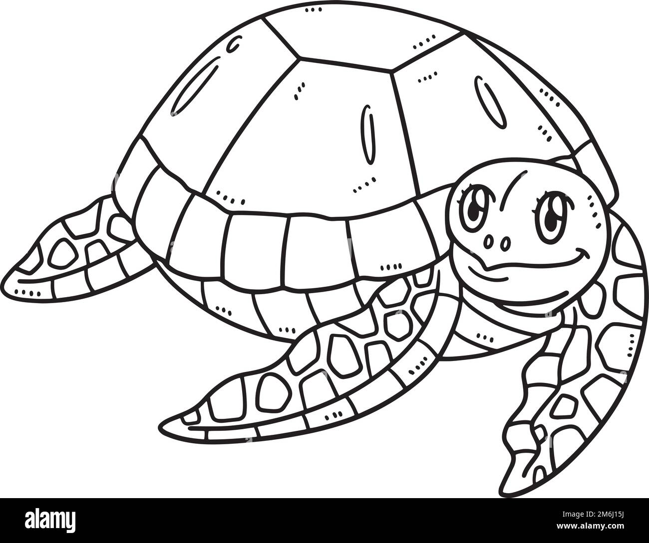 Mother Turtle Isolated Coloring Page for Kids Stock Vector Image & Art ...