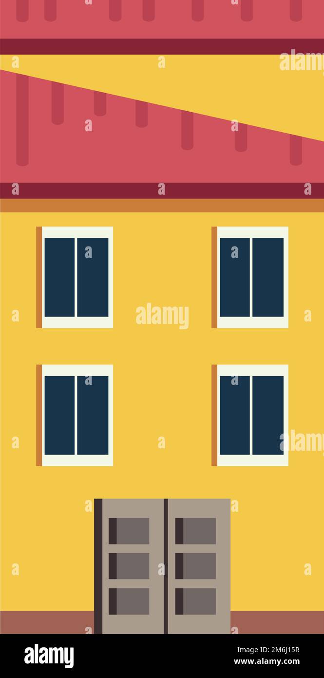 flat yellow building design Stock Vector Image & Art - Alamy