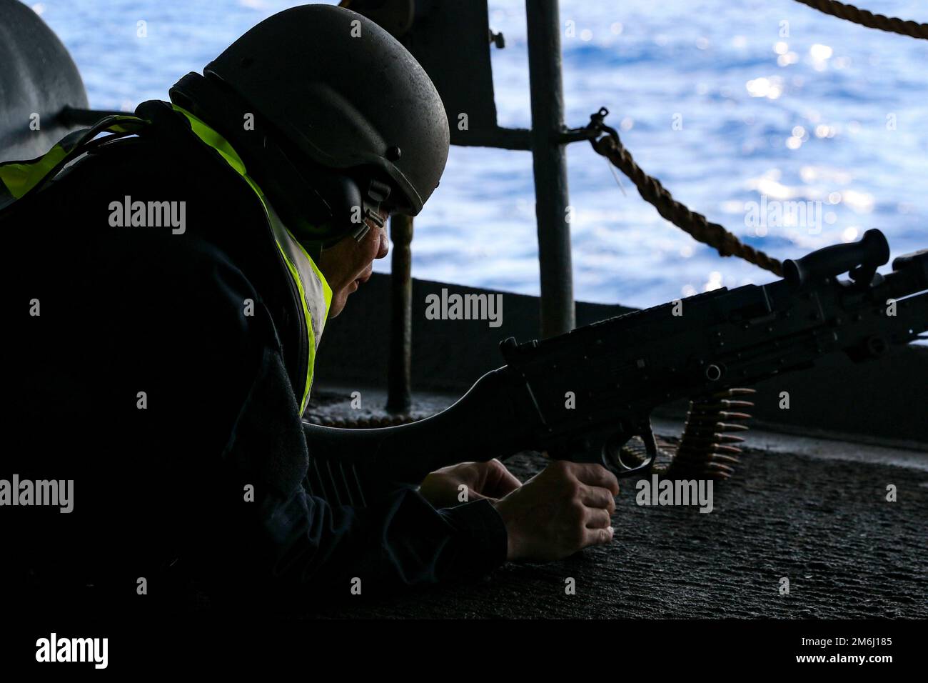 PHILIPPINE SEA (April 28, 2022) Master-at-Arms 2nd Class Omar Rodriguez ...