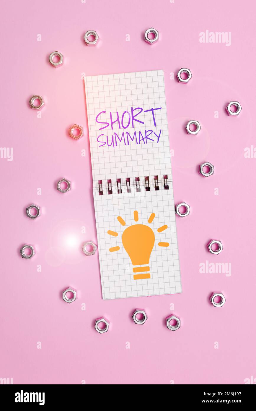 Conceptual display Short Summary. Internet Concept Brief statement of main points clear Stock ...