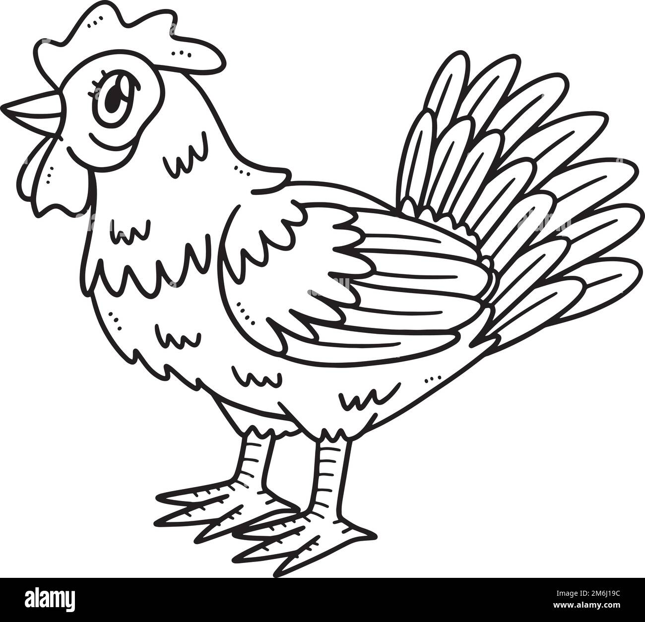 Mother Chicken Isolated Coloring Page for Kids Stock Vector Image & Art ...
