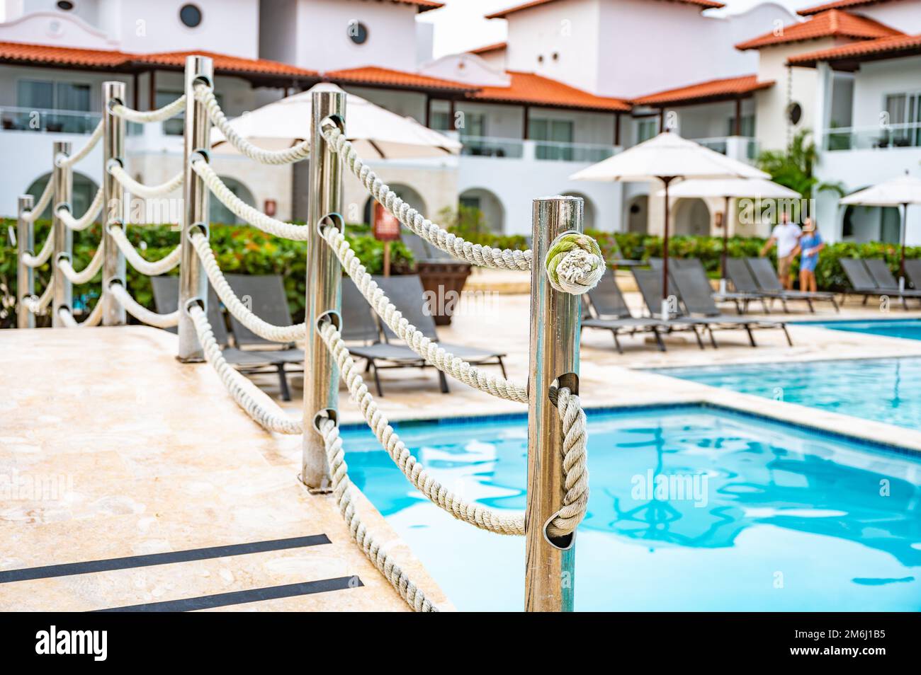 Bridge over the pool Stock Photo - Alamy