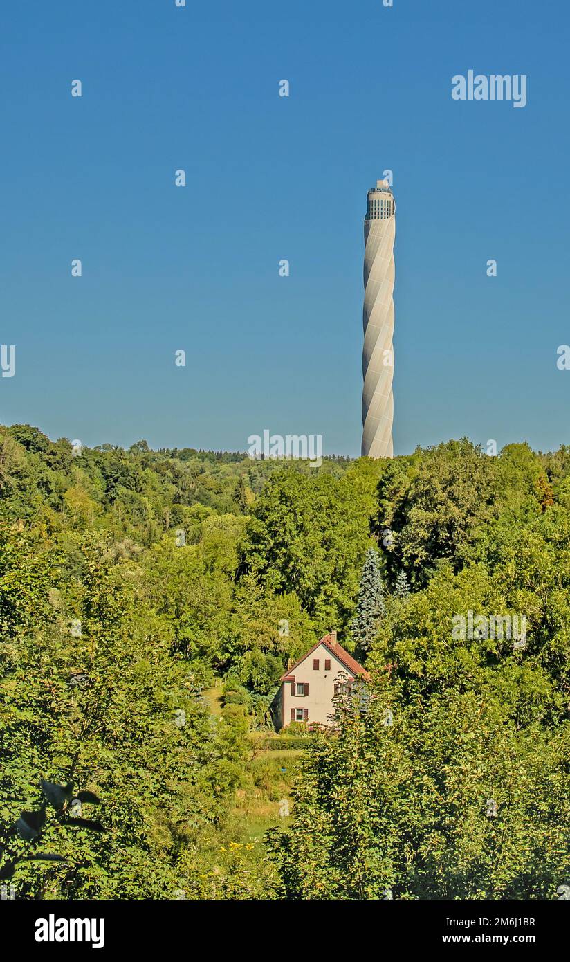 Elevator test tower Rottweil, Baden-Wuerttemberg Stock Photo - Alamy