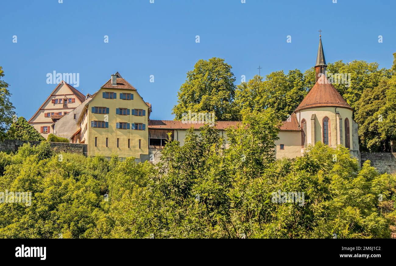 City wall with Lorenzkapelle, Rottweil Stock Photo - Alamy