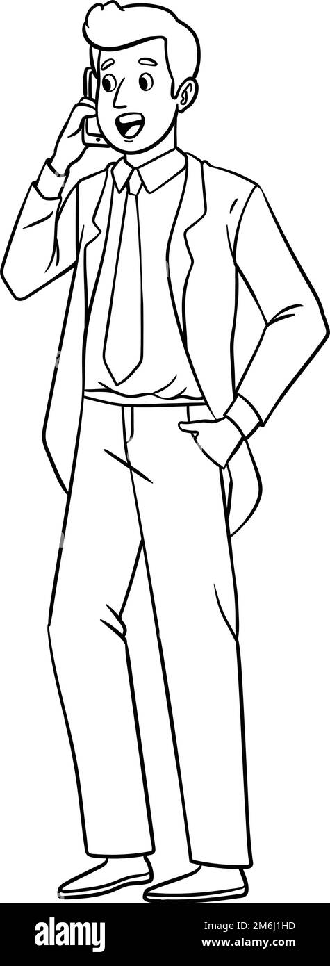 Entrepreneur Isolated Coloring Page for Kids Stock Vector Image & Art ...