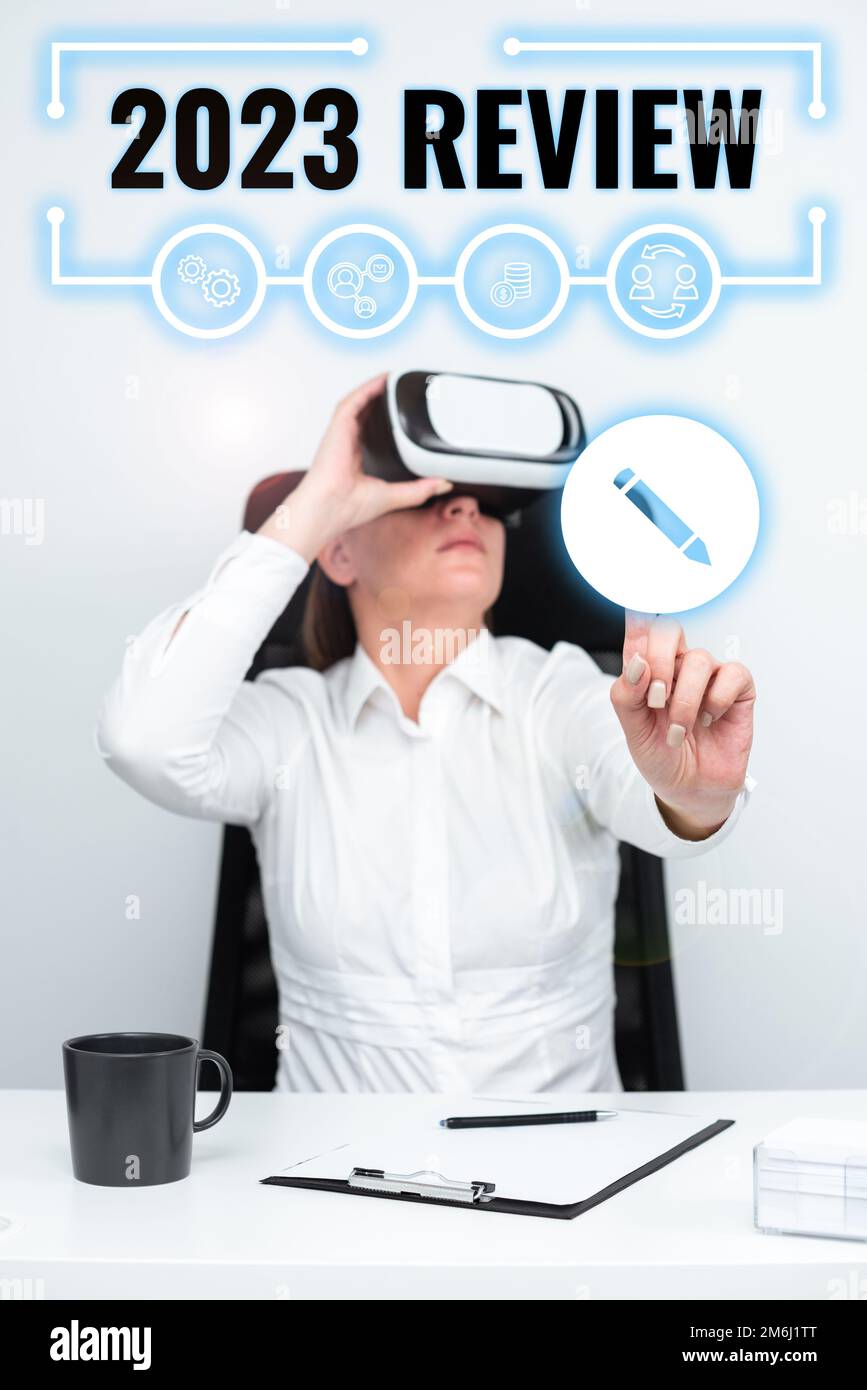 Text sign showing 2023 Review. Business idea seeing important events or ...