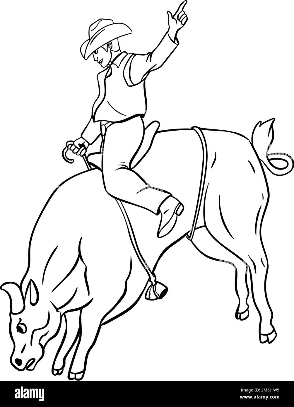 Rodeo Coloring Bull Pages Riding Bucking Printable Print Horse Drawings ...