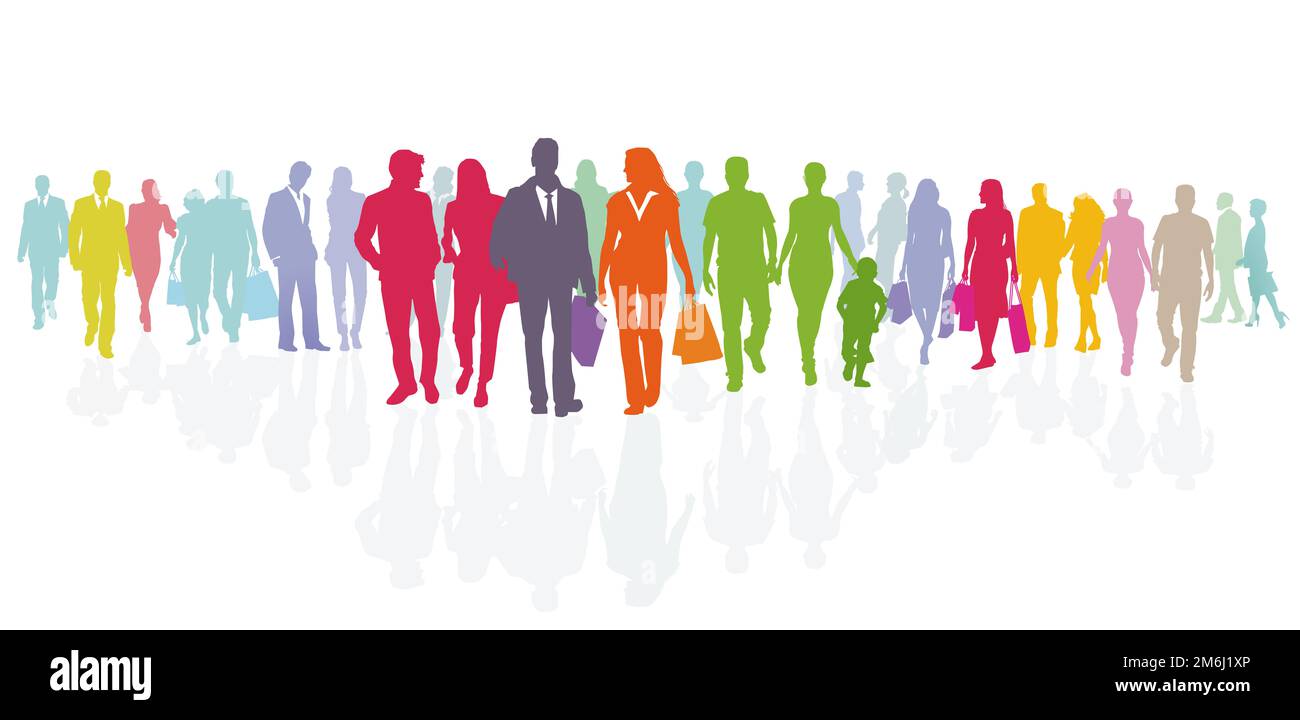 Colorful crowd on the street Stock Photo - Alamy