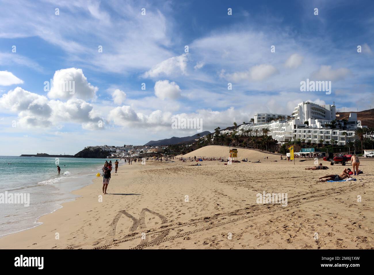 View over the beach Playa del Matorral to Morro Jable Stock Photo - Alamy