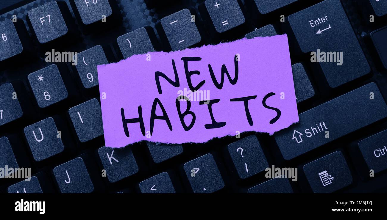 Conceptual caption New Habits. Business overview change the routine of ... Conceptual caption New Habits. Business overview change the routine of ...