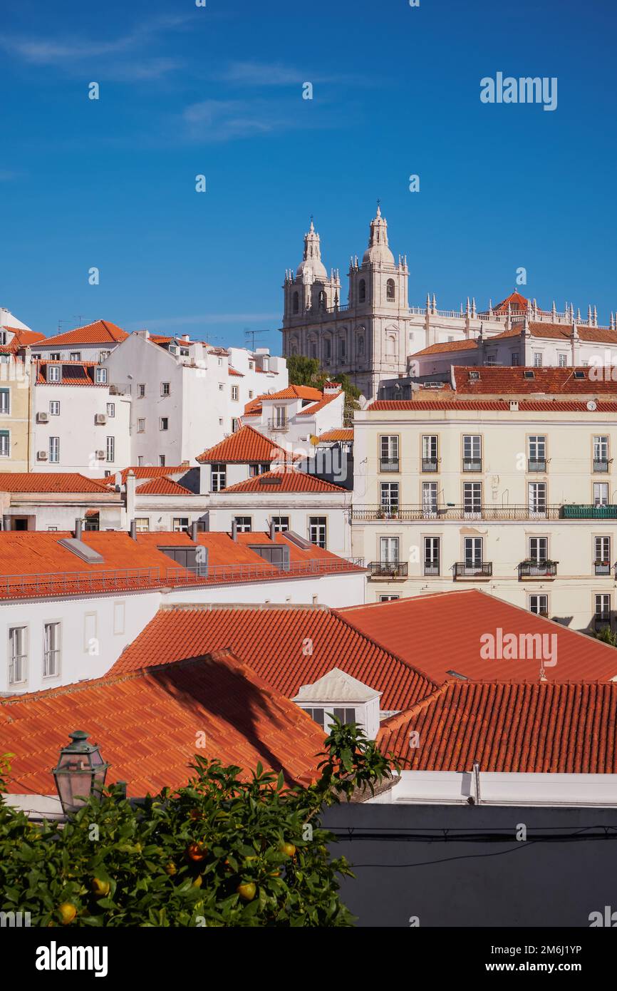 Panorama View - Santa Luzia viewpoint (miradouro), with view to Alfama ...