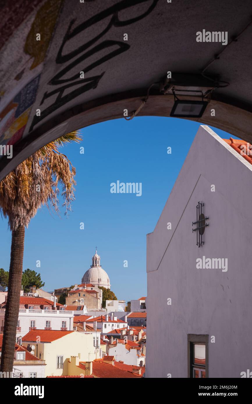 Panorama View - Santa Luzia viewpoint (miradouro), with view to Alfama ...