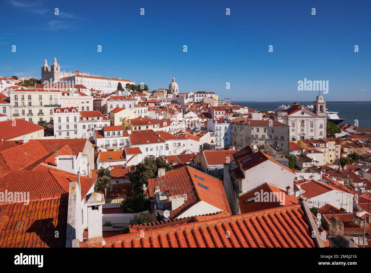 Panorama View - Santa Luzia viewpoint (miradouro), with view to Alfama ...