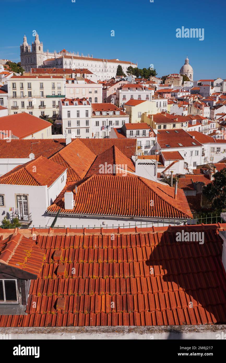 Panorama View - Santa Luzia viewpoint (miradouro), with view to Alfama ...