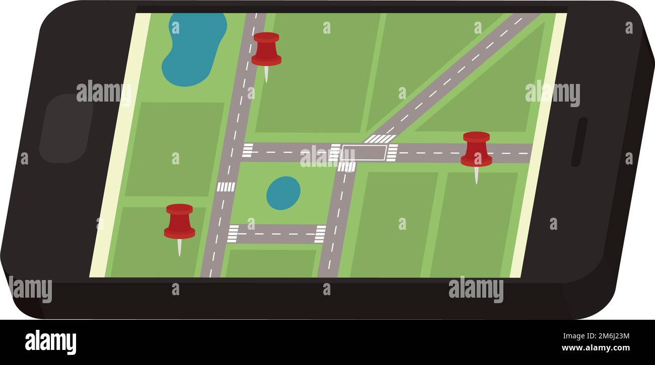 cellphone with streets map Stock Vector Image & Art - Alamy