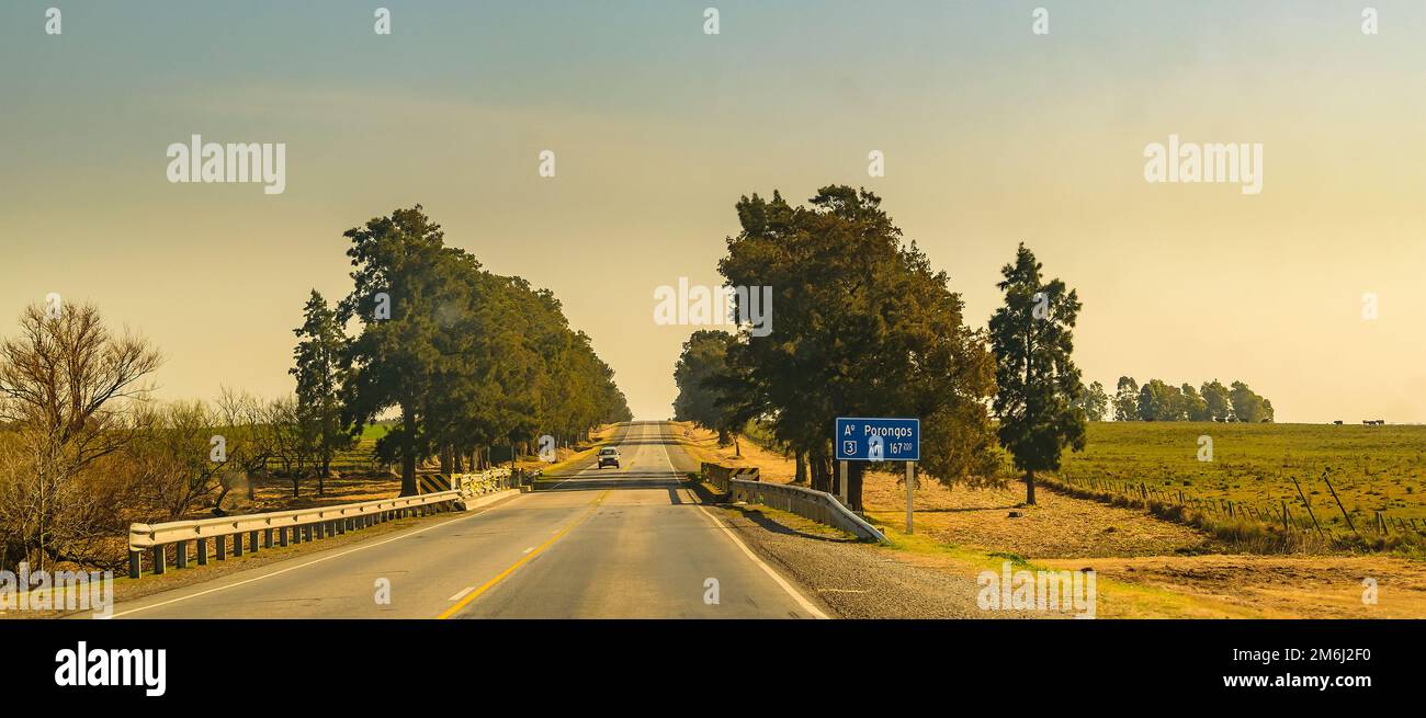 Highway Rural Landscape, Uruguay Stock Photo - Alamy