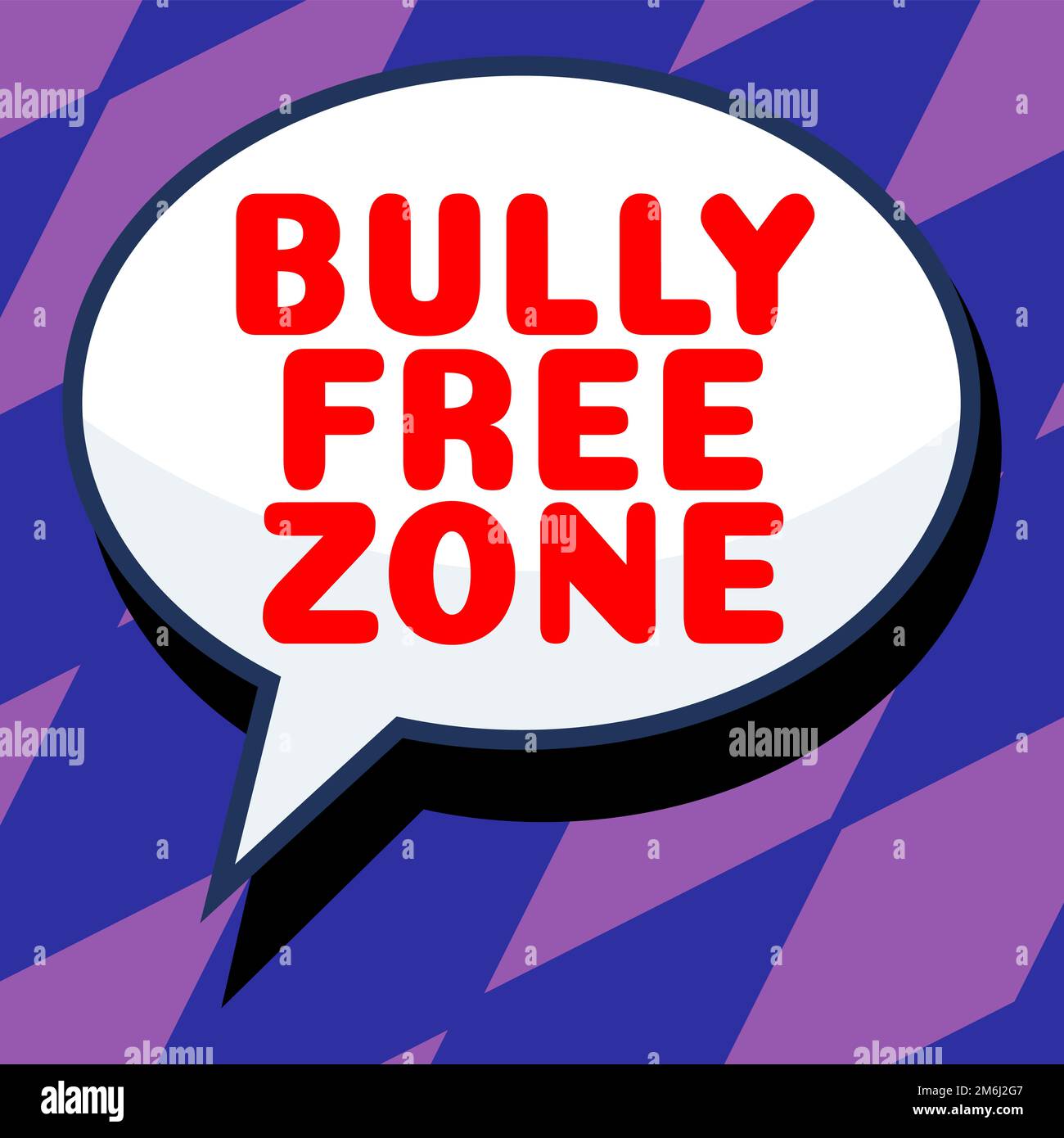 Text caption presenting Bully Free Zone. Business showcase Be ...