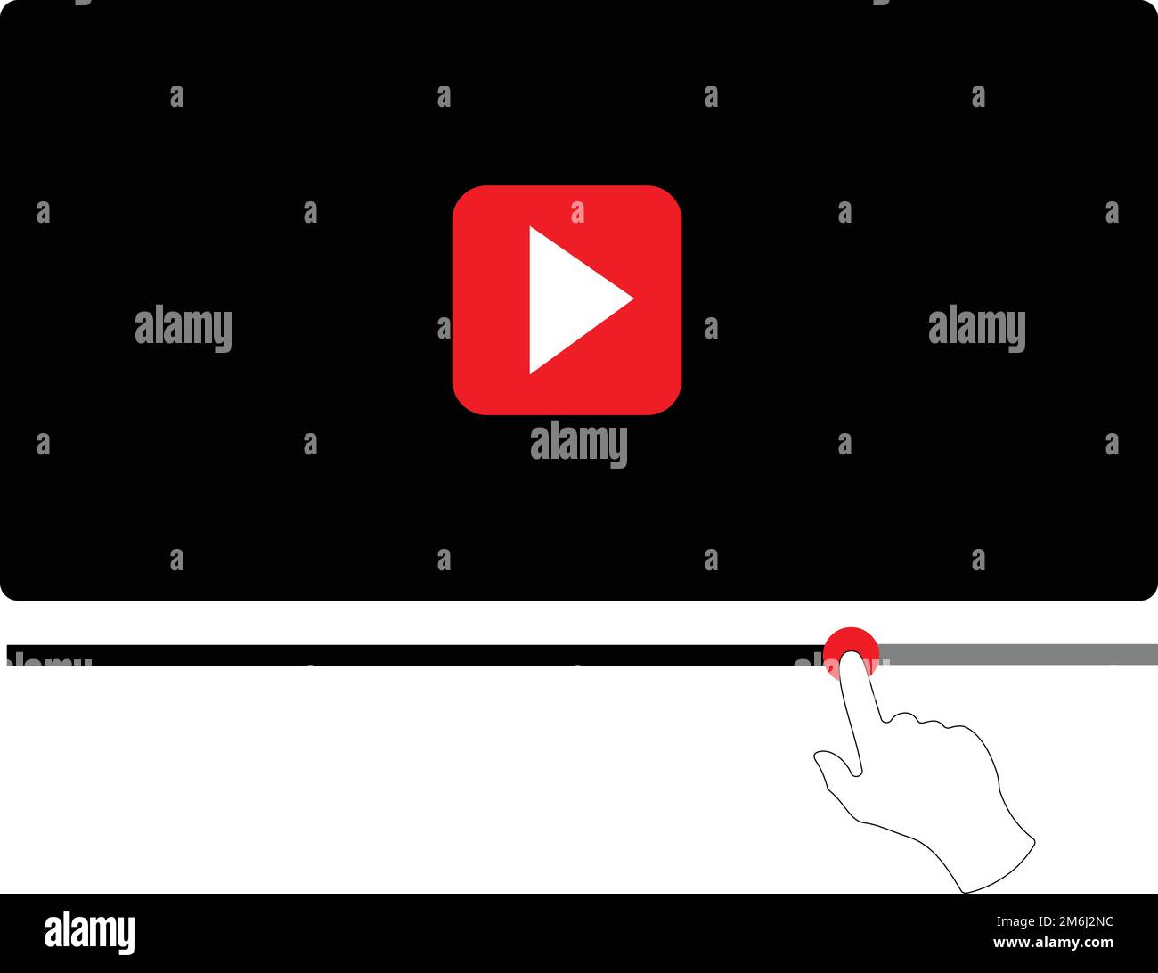 Multimedia video player shape with a hand doing a video rewind ...