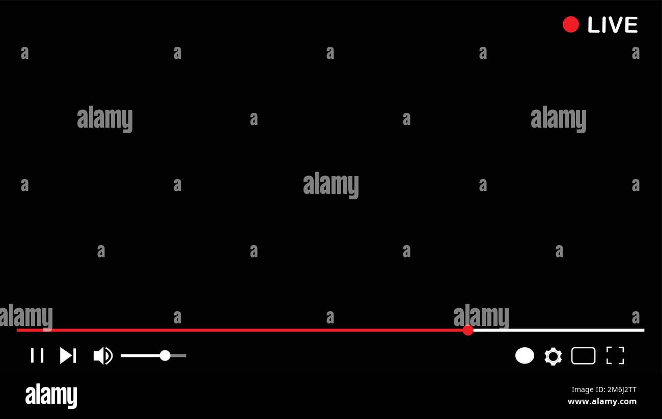 Multimedia video player frame template. Live video streaming ...