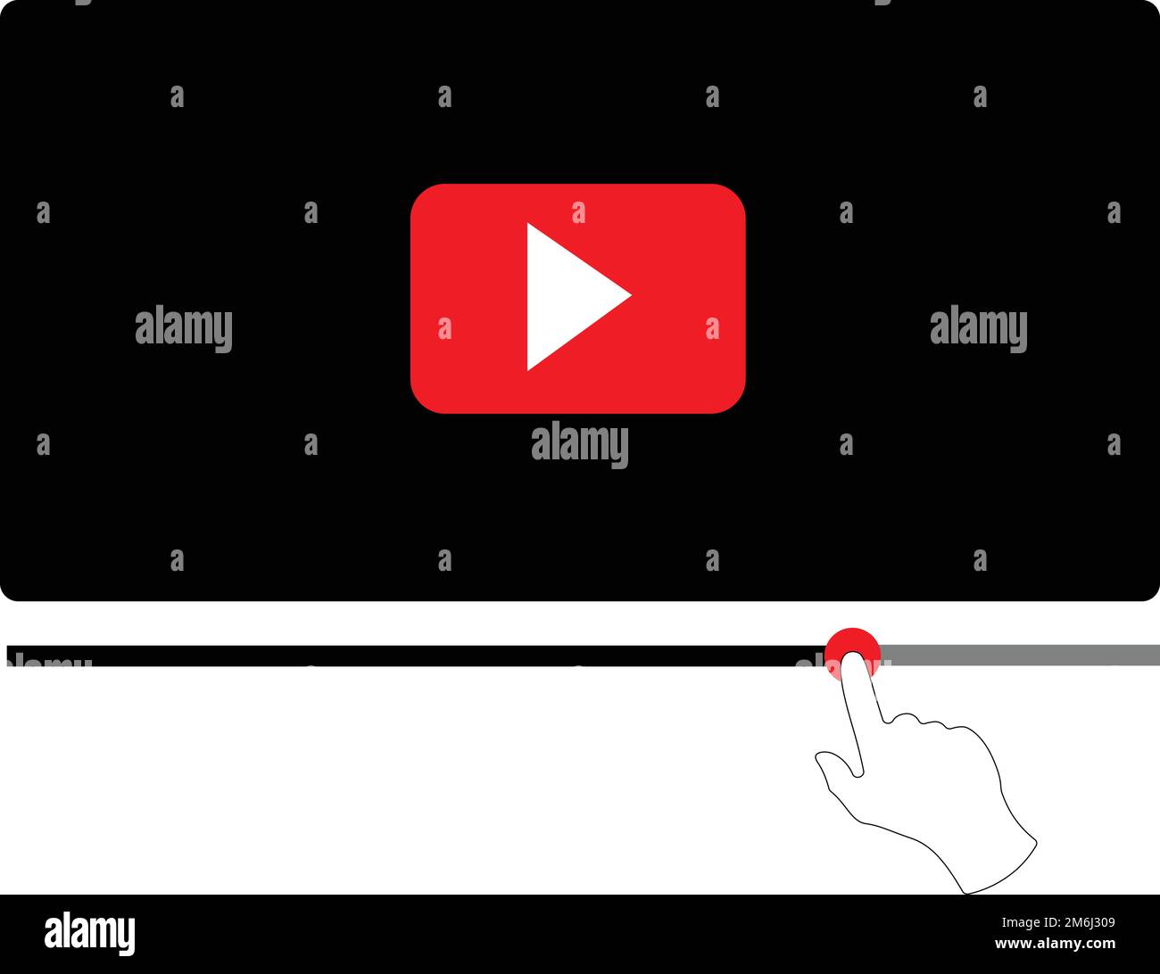 Multimedia video player shape with a hand doing a video rewind ...