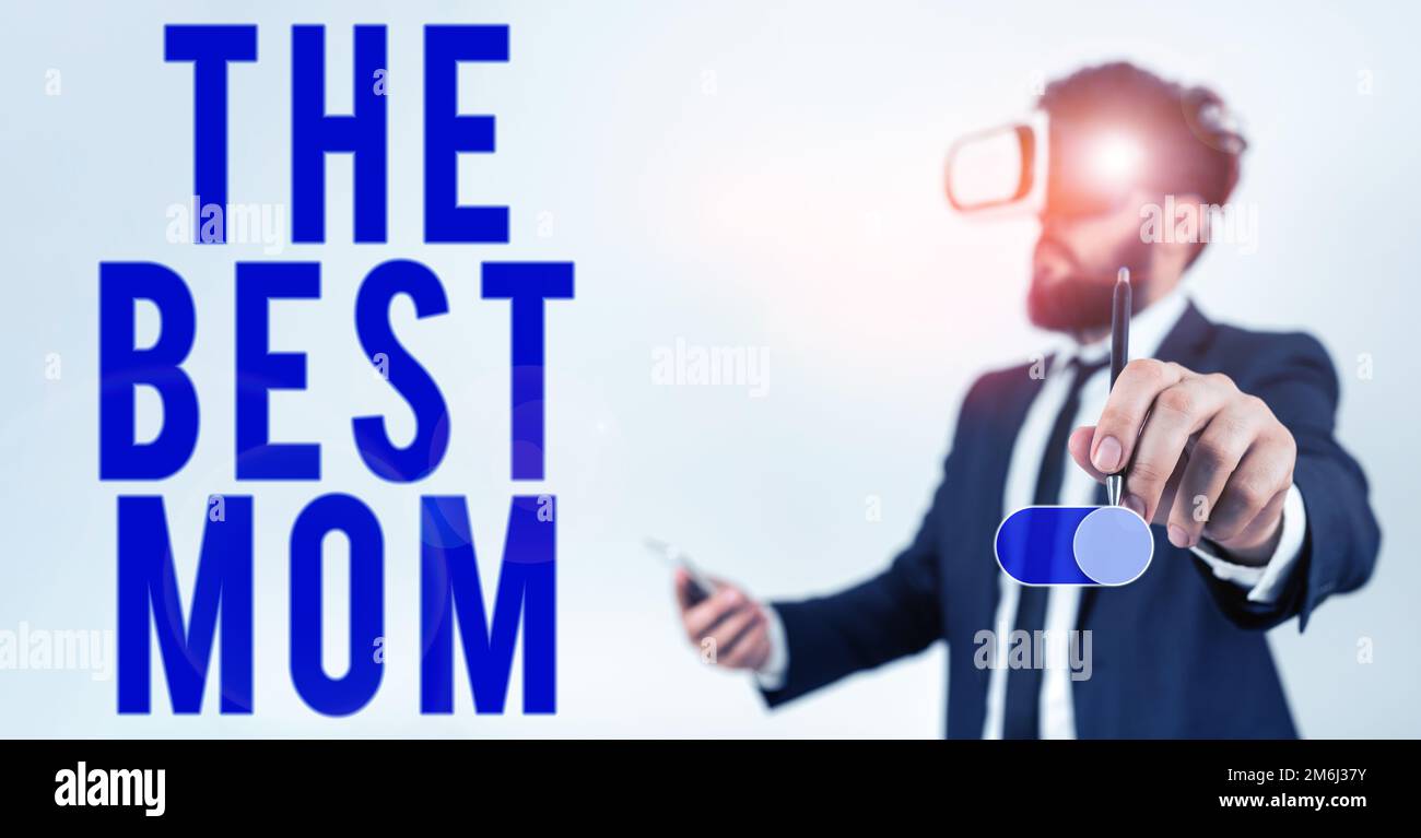Conceptual caption The Best Mom. Business showcase Appreciation for ...