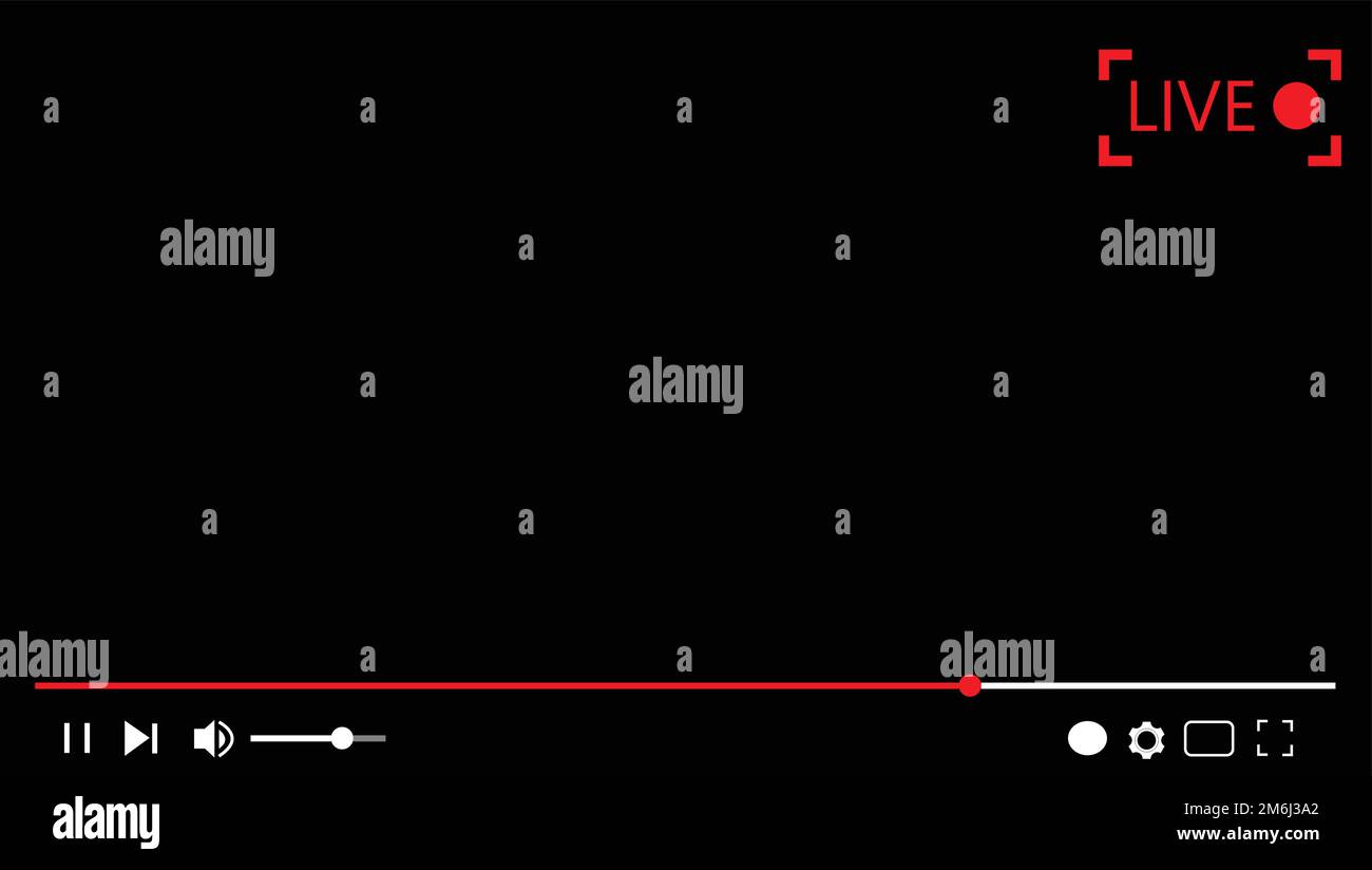 Multimedia video player frame template. Live video streaming ...