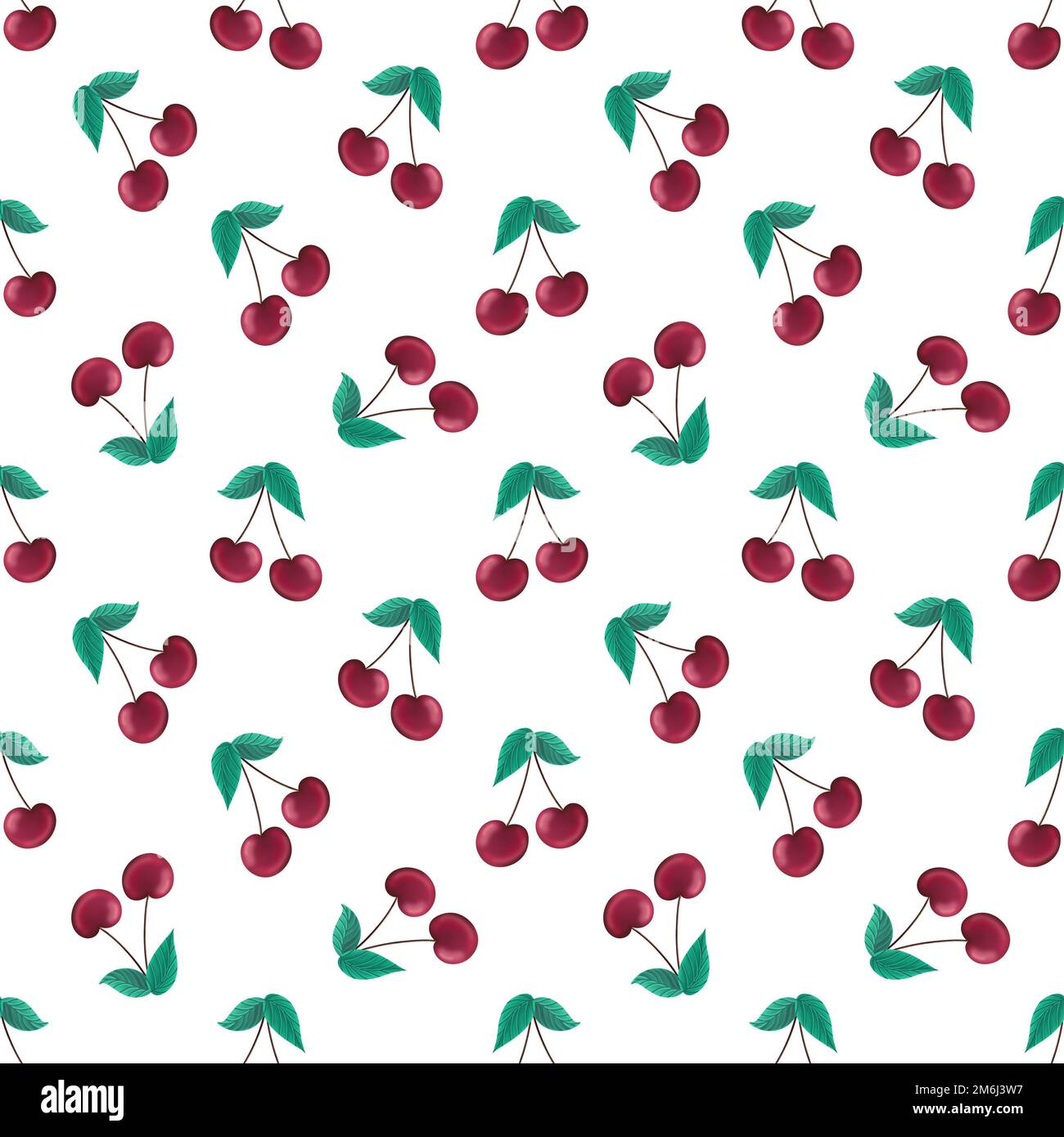 Simple seamless red cherry Cut Out Stock Images & Pictures - Alamy