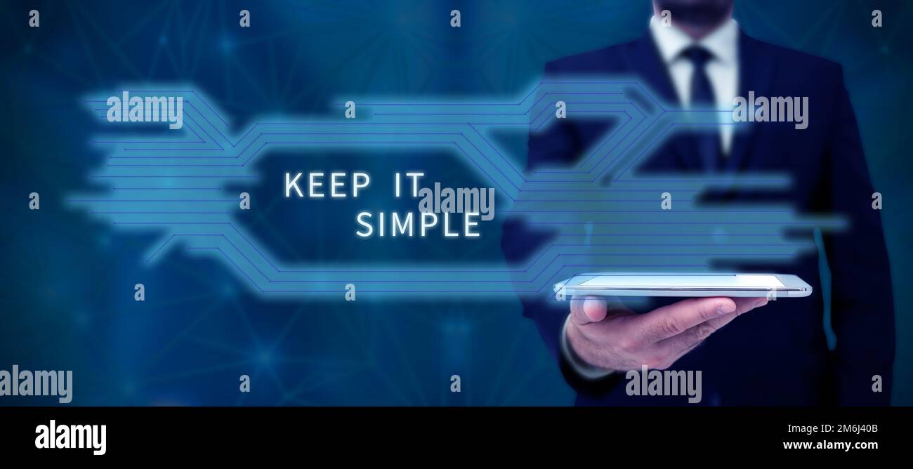 Text caption presenting Keep It Simple. Business approach Easy to toss ...
