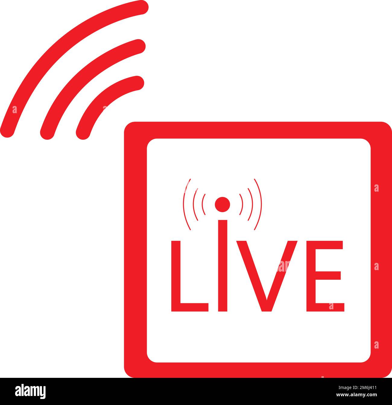 Video streaming play button shape, red broadcasting icon vector ...