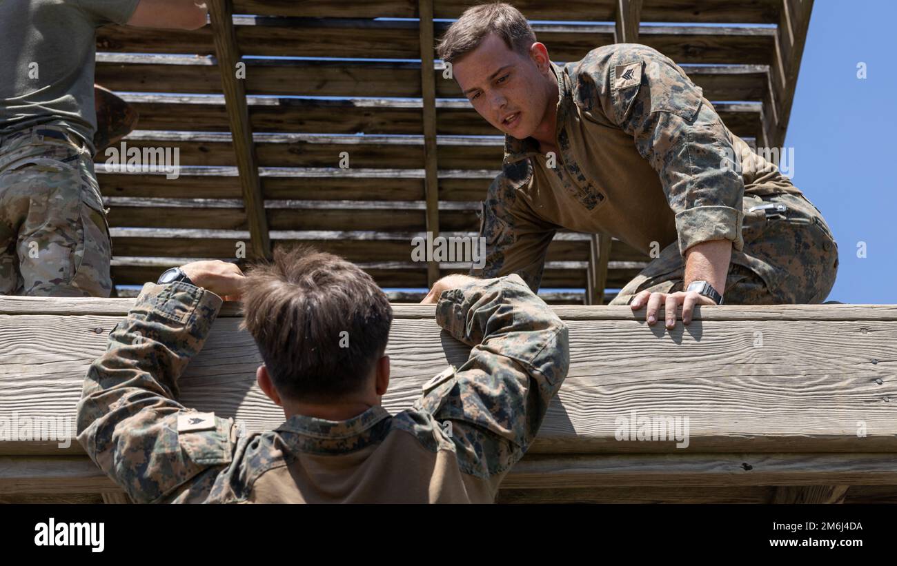 U.S. Marines with 1st Battalion, 8th Marines, traverse the Devil Dog ...