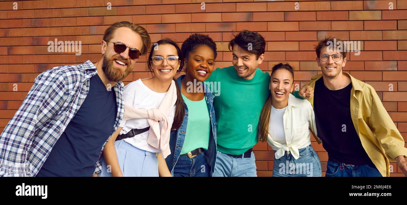 Portrait happy multiethnic friends hi-res stock photography and images ...