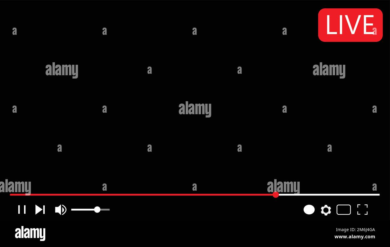 Multimedia video player frame template. Live video streaming ...