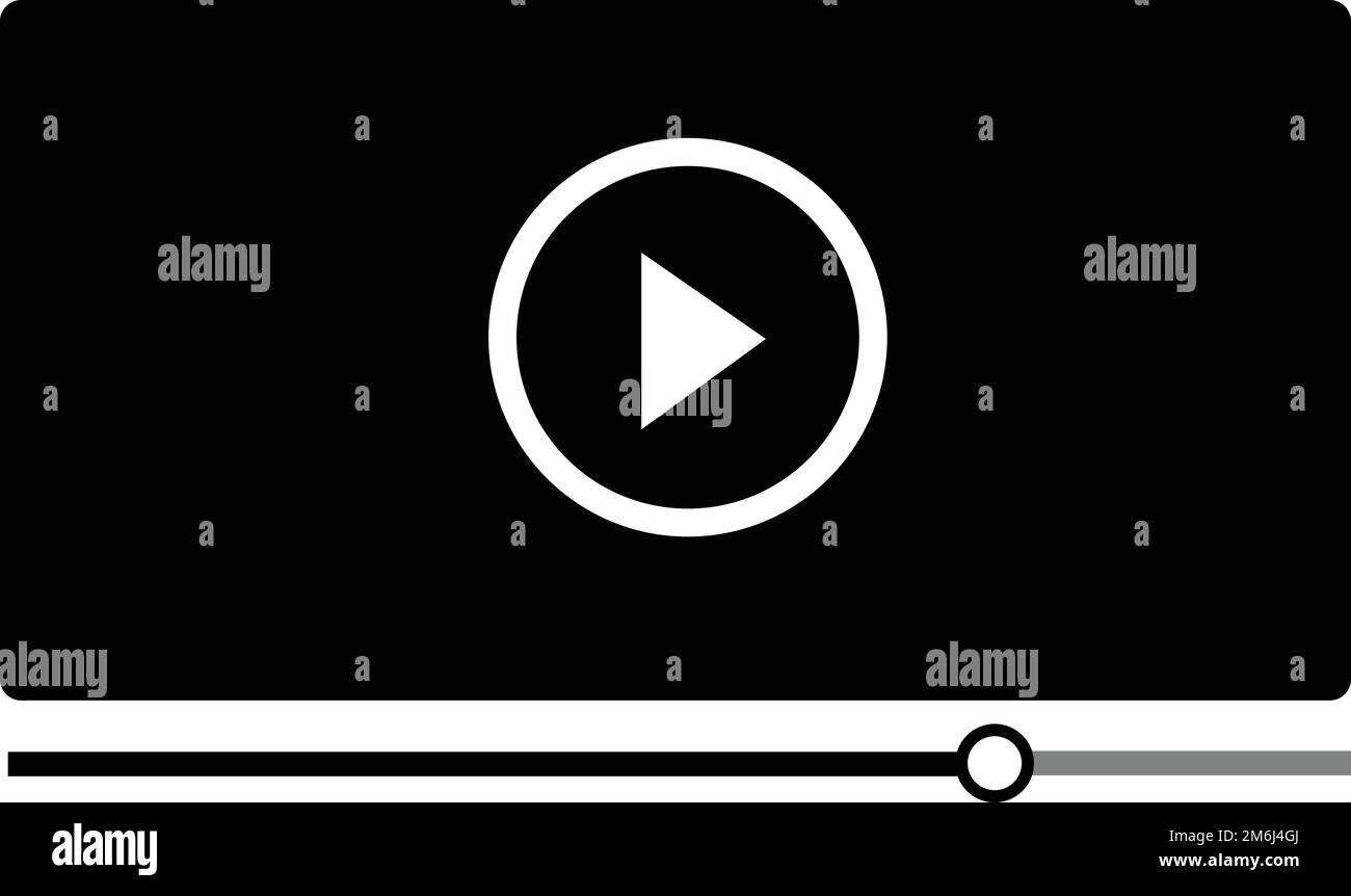 Multimedia video player shape. Live video streaming icon, broadcasting ...