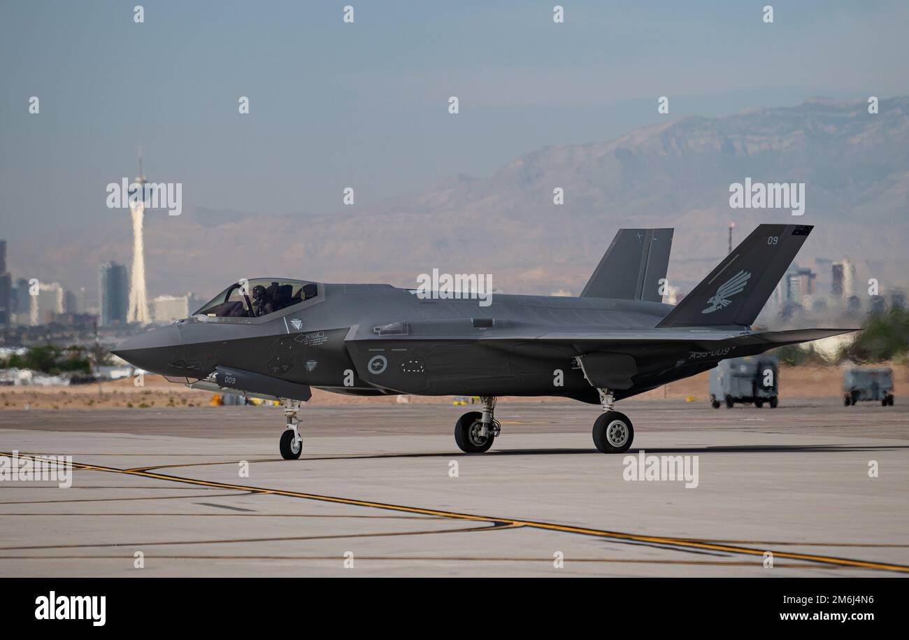A Royal Australian Air Force (RAAF) F-35A taxis out for a mission at ...
