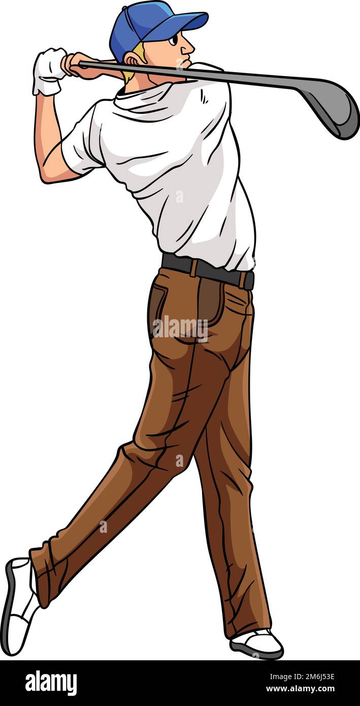 Golf Sports Cartoon Colored Clipart Illustration Stock Vector Image ...
