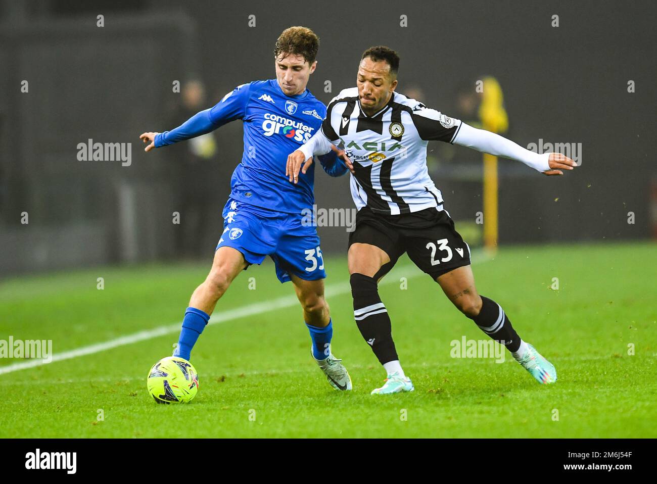 Empoli’s Tommaso Baldanzi and Udinese's Enzo Ebosse during the italian ...