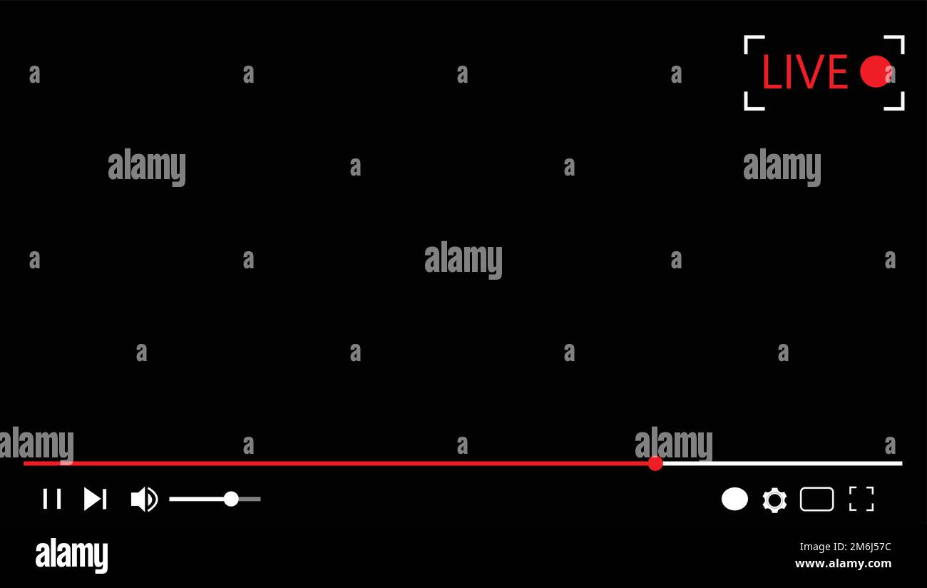 Multimedia video player frame template. Live video streaming ...