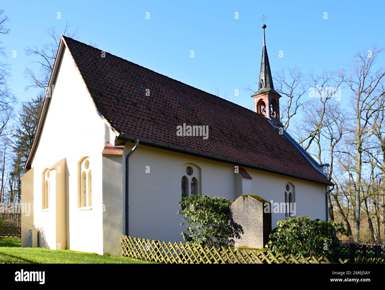 Historical Chapel in Winter in the Village Wense, Lower Saxony Stock ...
