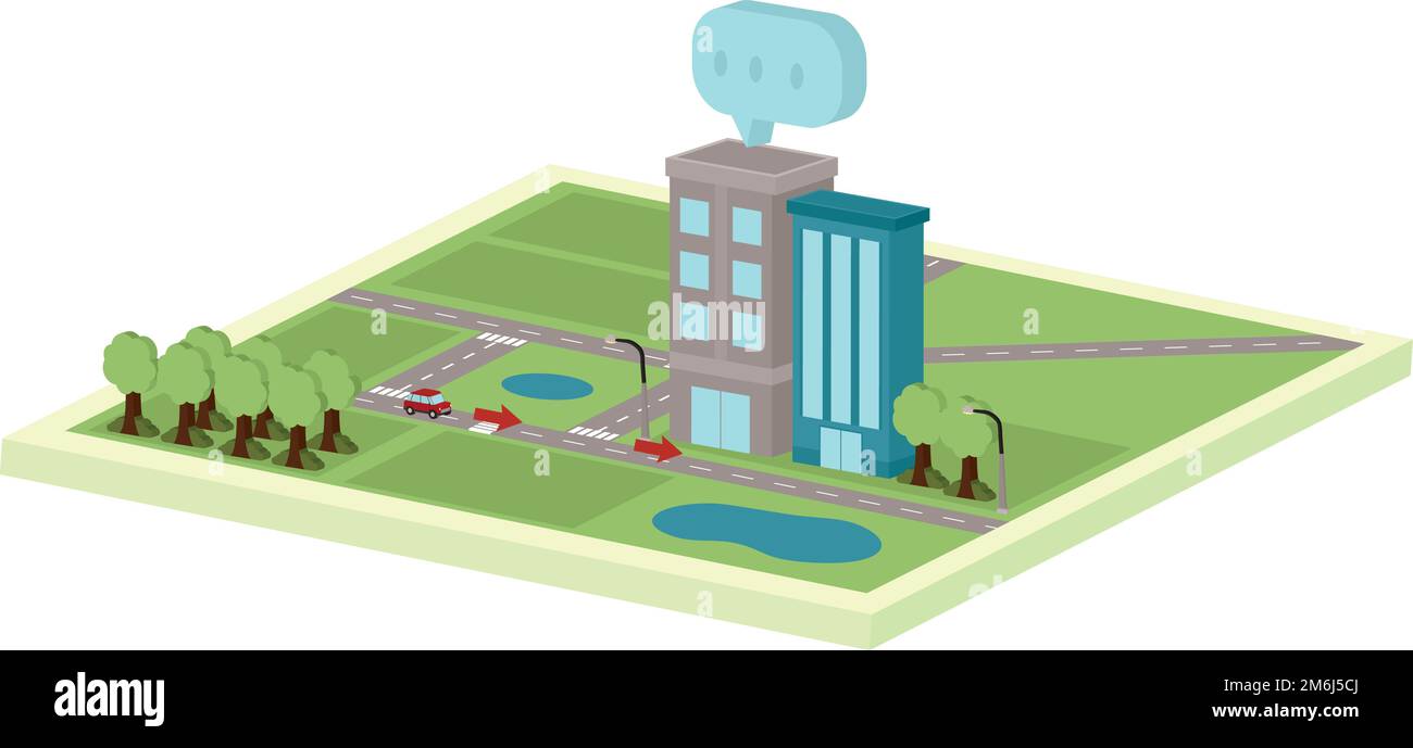 isometric city map icon Stock Vector Image & Art - Alamy