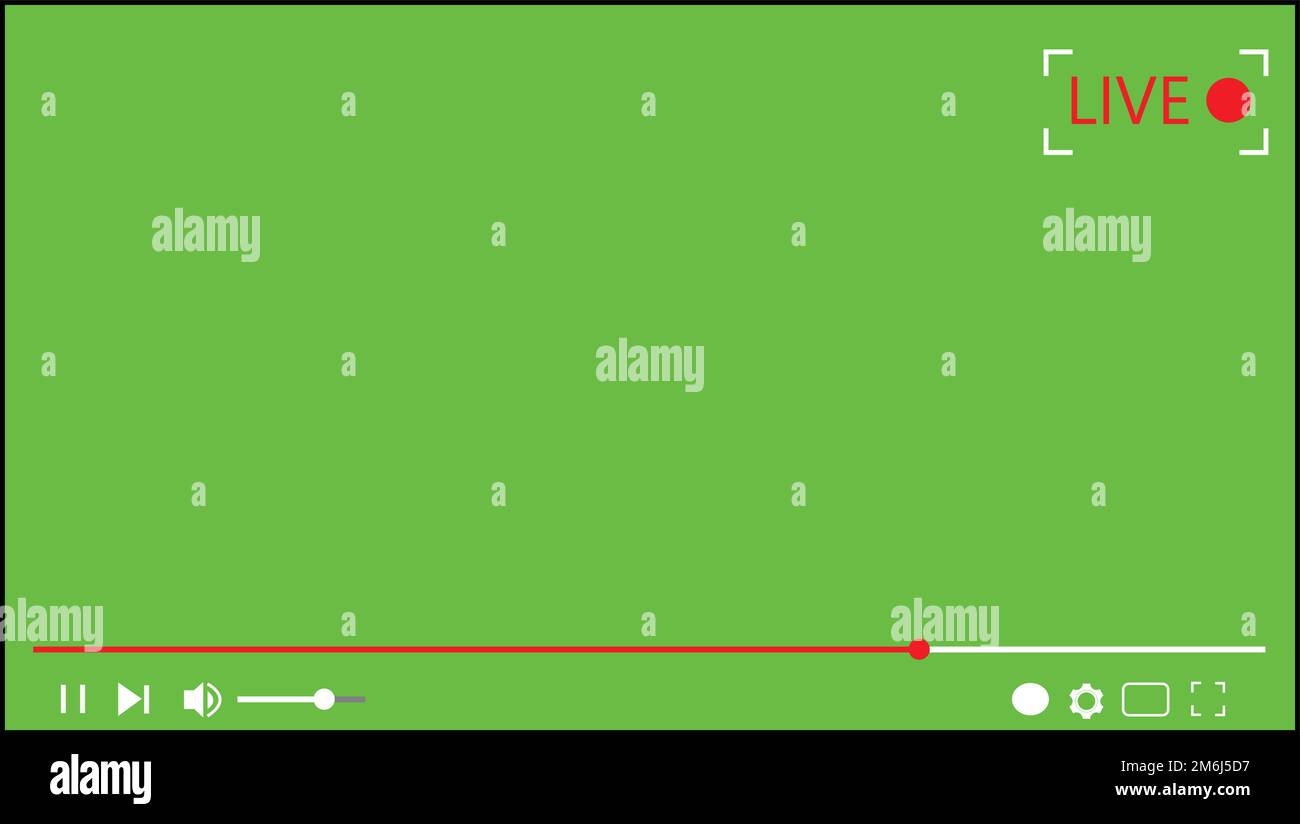 Multimedia video player chroma key frame template. Live video streaming ...