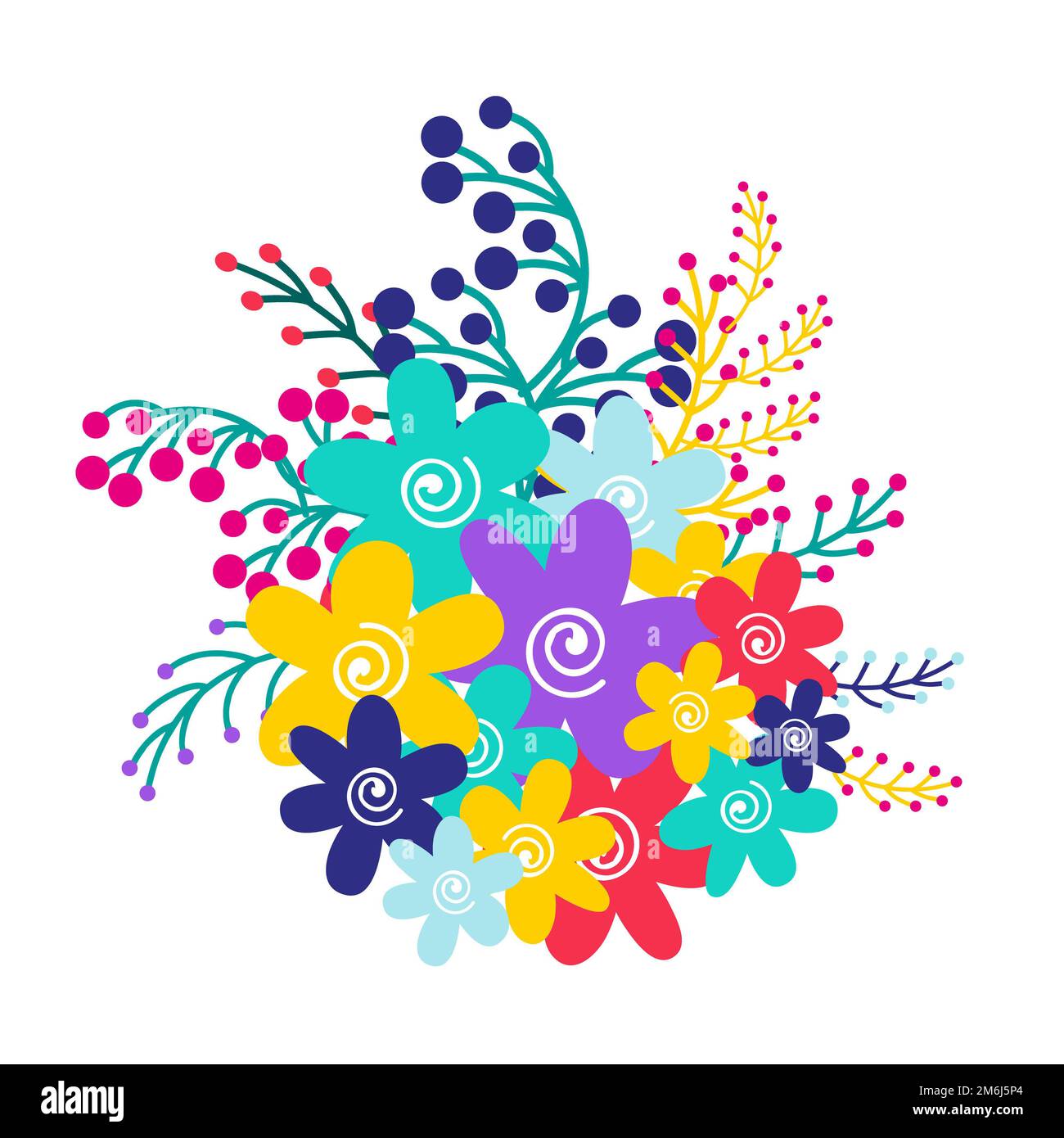 Illustration of colorful flower bouquet Stock Photo - Alamy