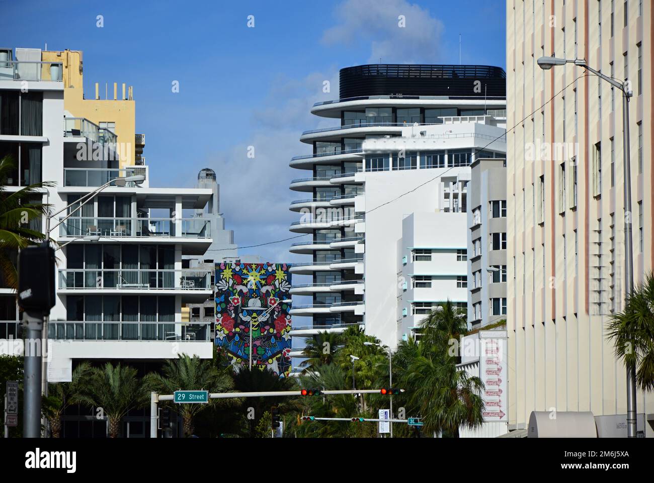 Typical Facade in Miami Beach, Florida Stock Photo - Alamy