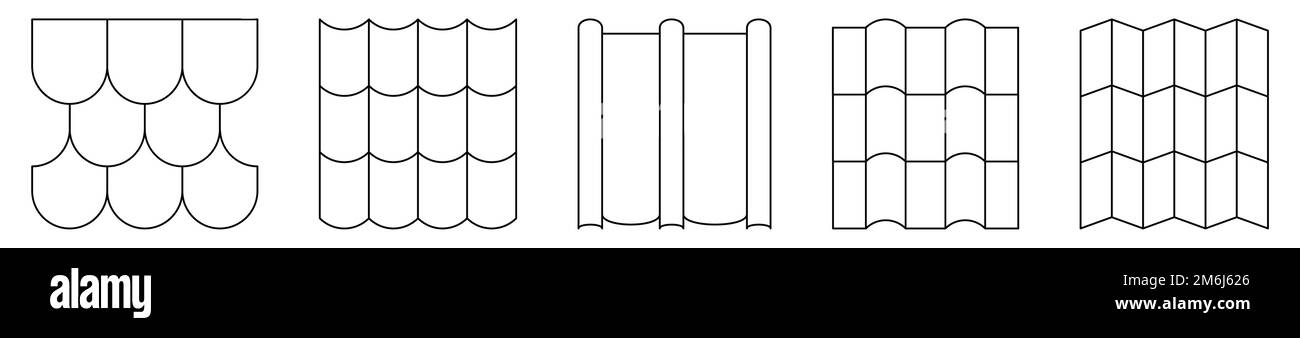 Roof tile icons set. Vector illustration isolated on white background Stock Vector Image & Art ...