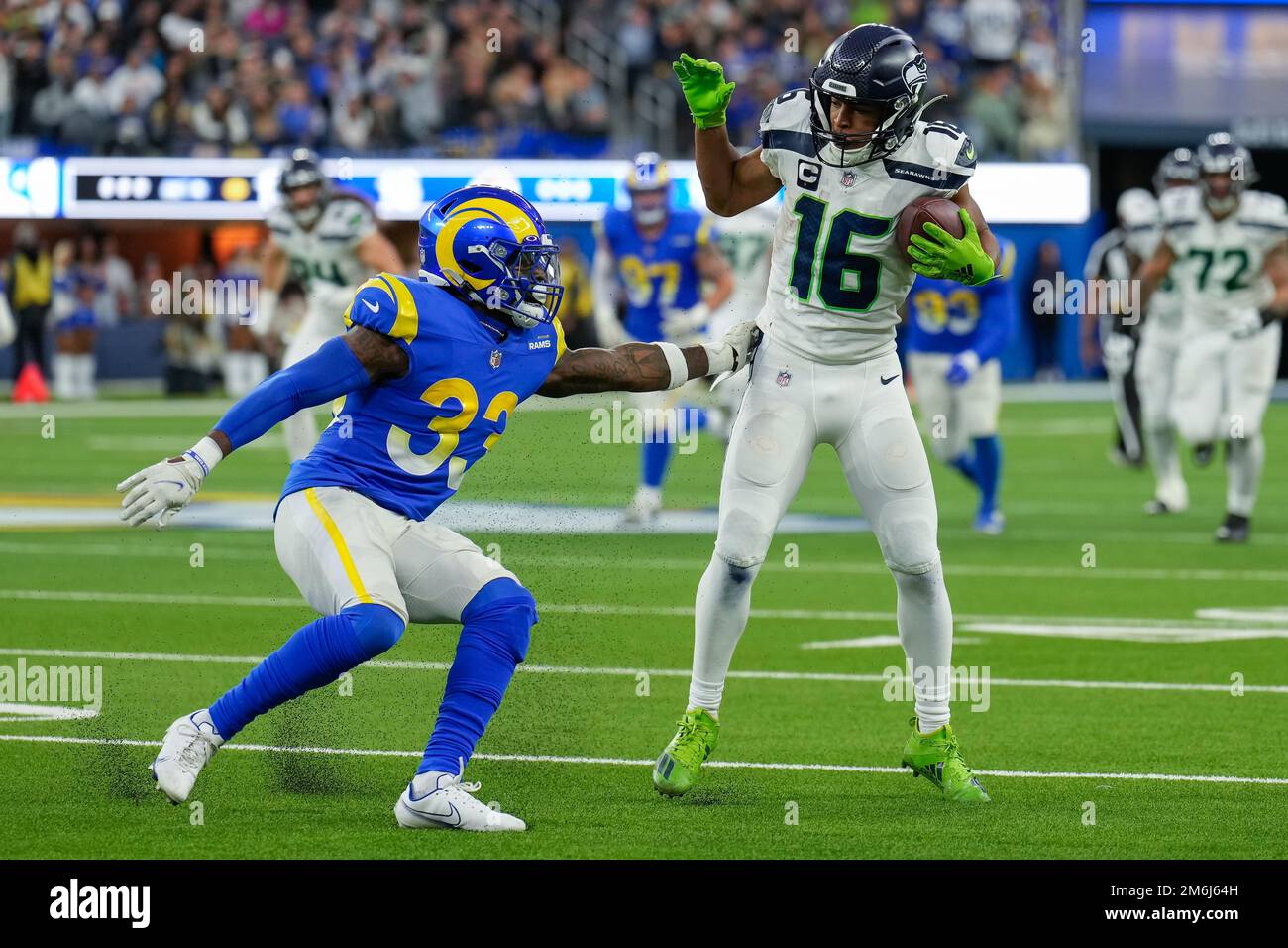 Seattle Seahawks wide receiver Tyler Lockett (16) catches a pass ...