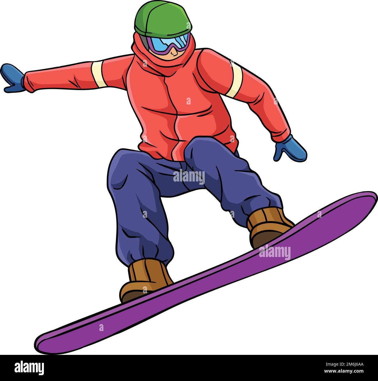 Snowboarding Sports Cartoon Colored Clipart Stock Vector Image & Art ...