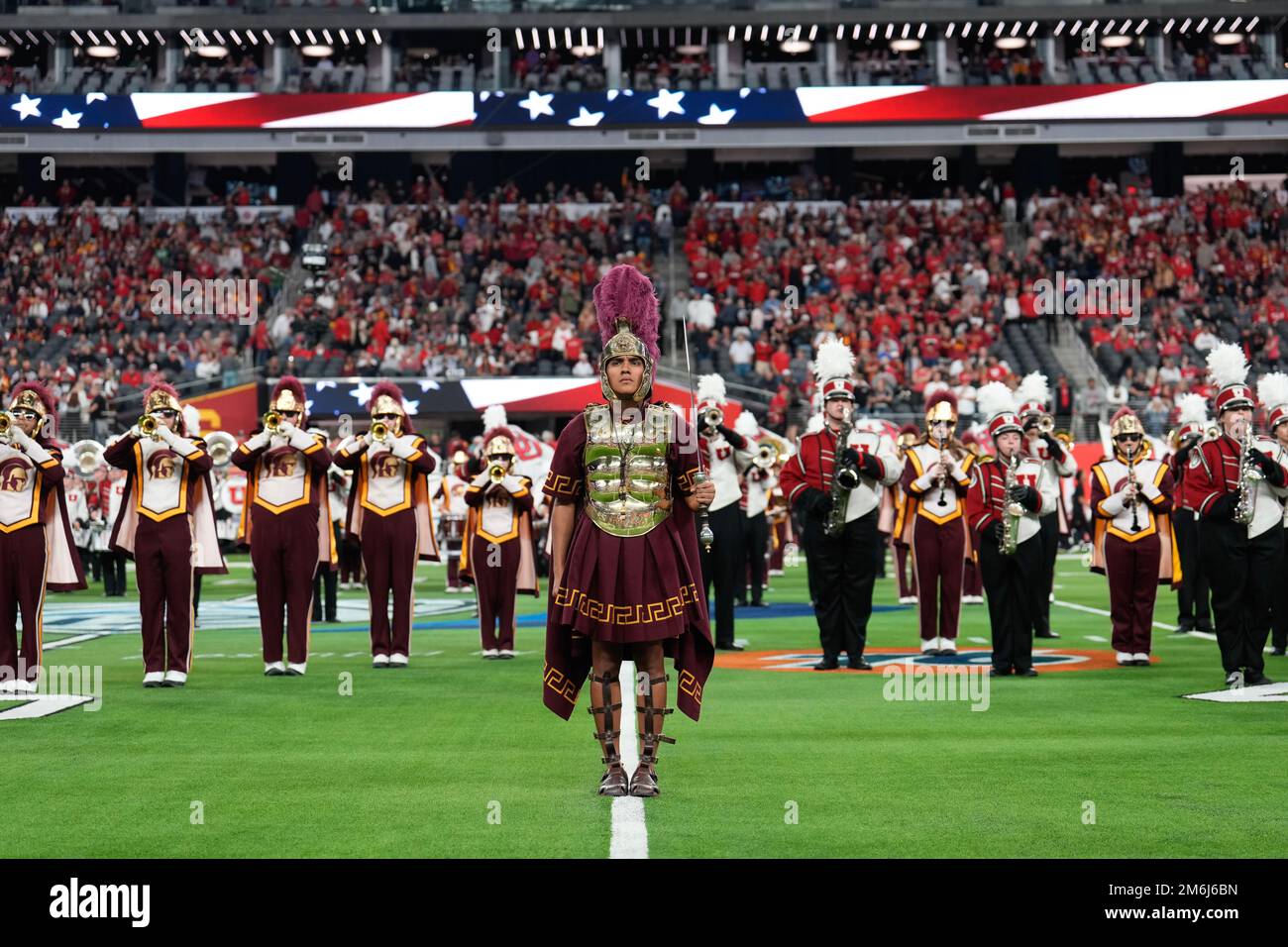 Southern California Trojans mascot Tommy Trojan with Spirit of Troy ...