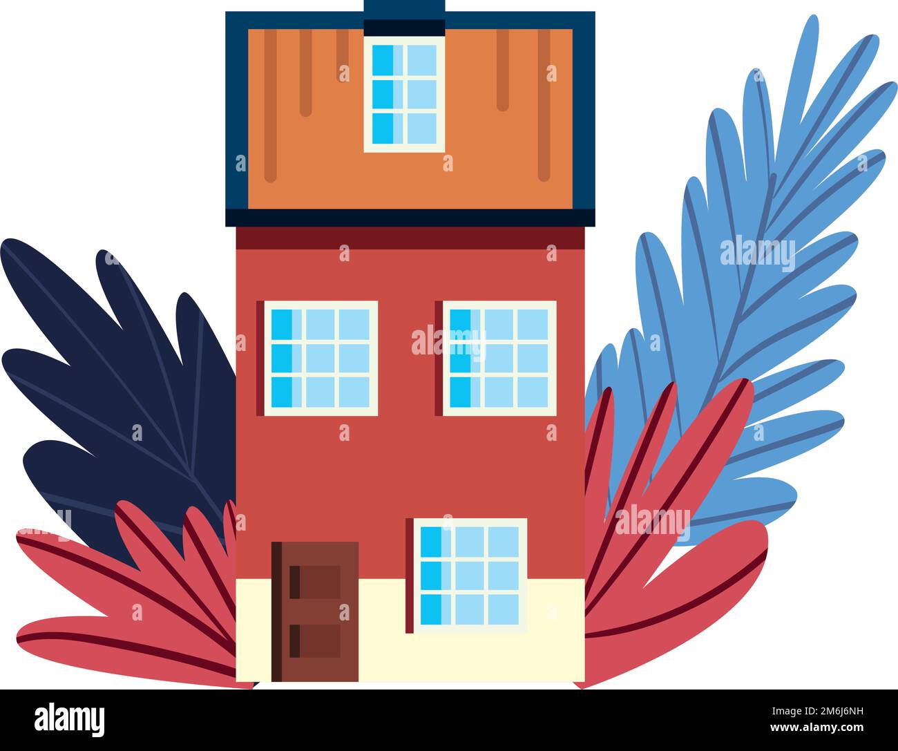 flat colored house design Stock Vector Image & Art - Alamy