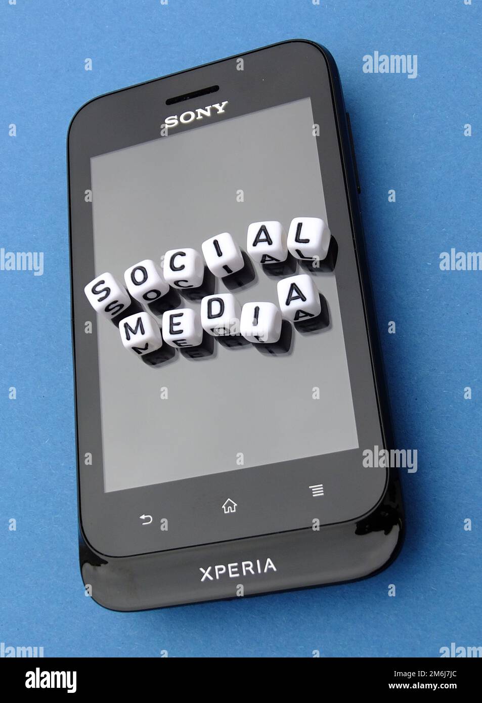 Sony Xperia mobile phone with social media lettering Stock Photo - Alamy