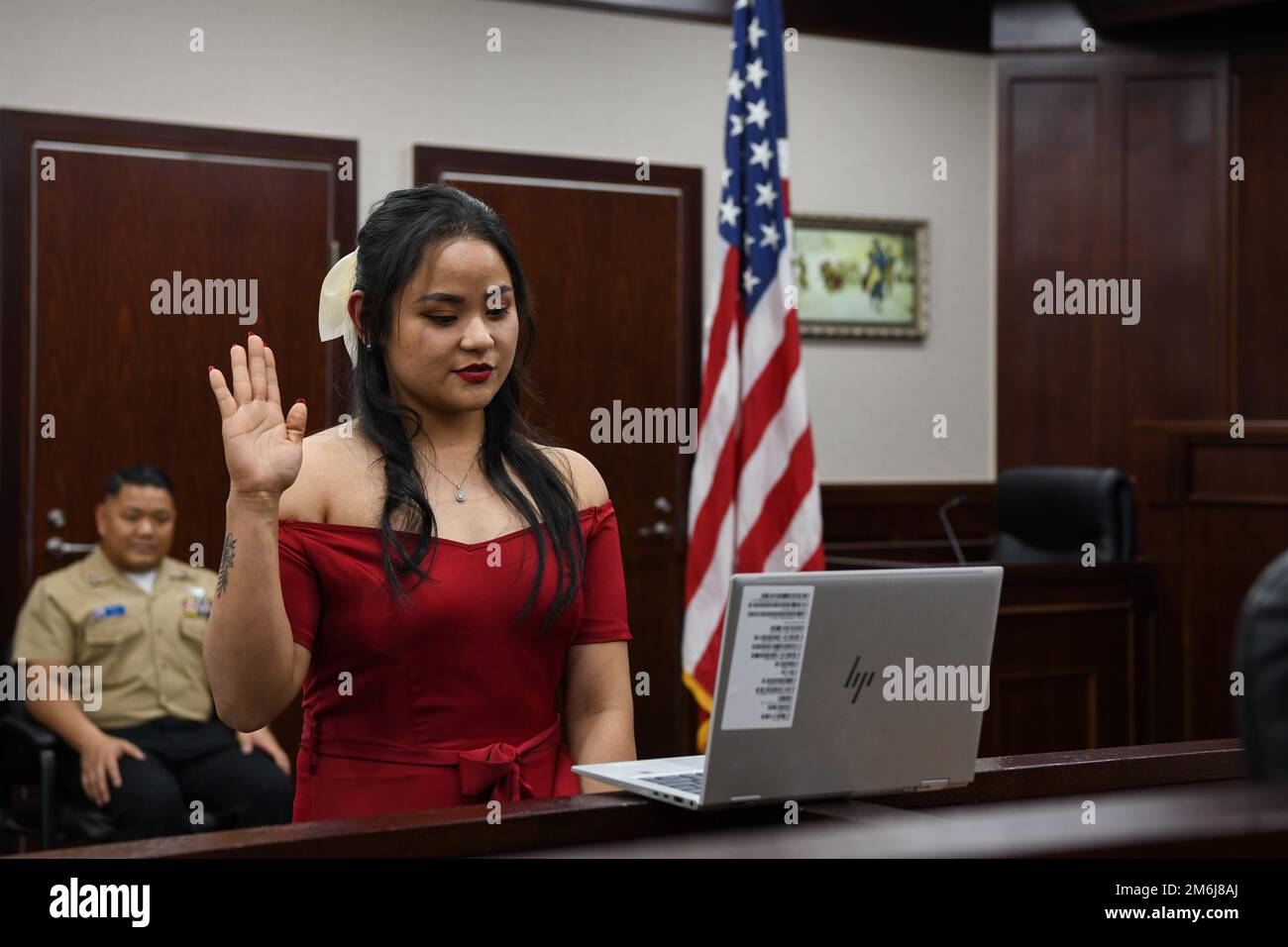 MISAWA, Japan (April 28, 2022) – Mrs. Flor Elizabeth Pasno Tran, takes ...