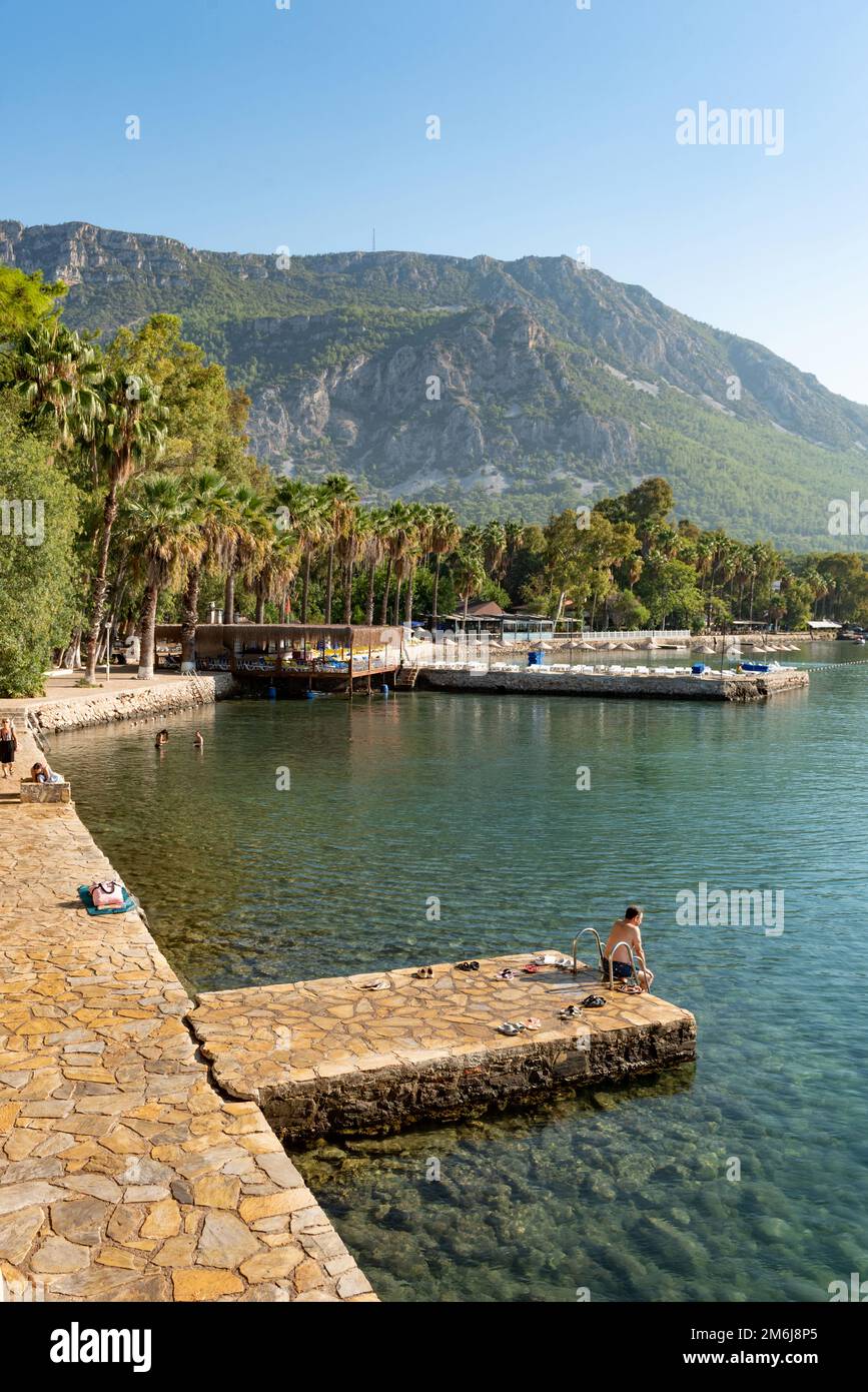 Akyaka, Mugla, Turkey. September 8th 2022 Swimming promenade on the ...